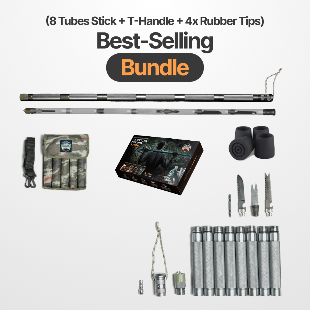 Tactical Walking Stick - Hiking Survival Staff – Prime Adventure